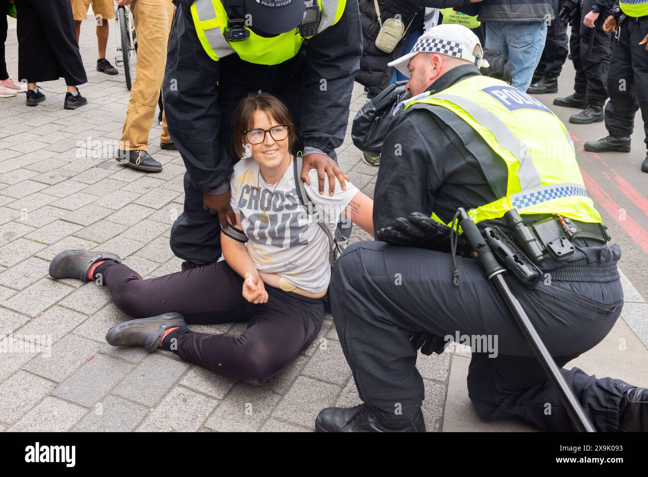 London, UK. 01 JUN, 2024. Protestor is arrested as JSO splinter group ...