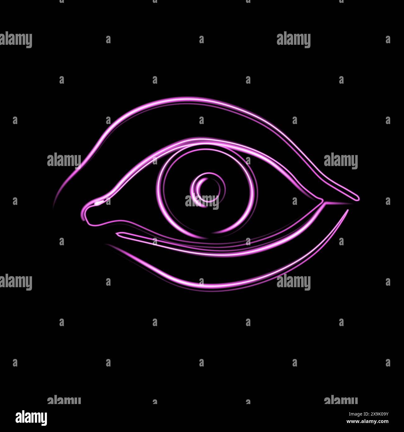 Vector illustration of human eye with neon effect Stock Vector Image ...