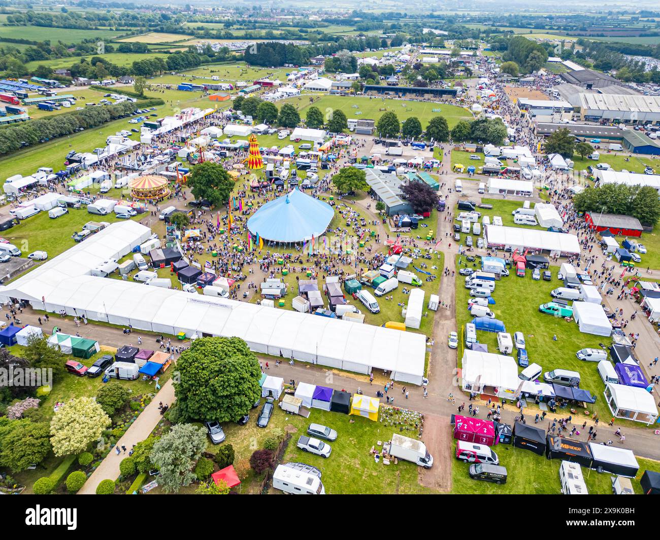 SHEPTON MALLET, SOMERSET, UK, 1st June, 2024, Aerial Drone high level ...