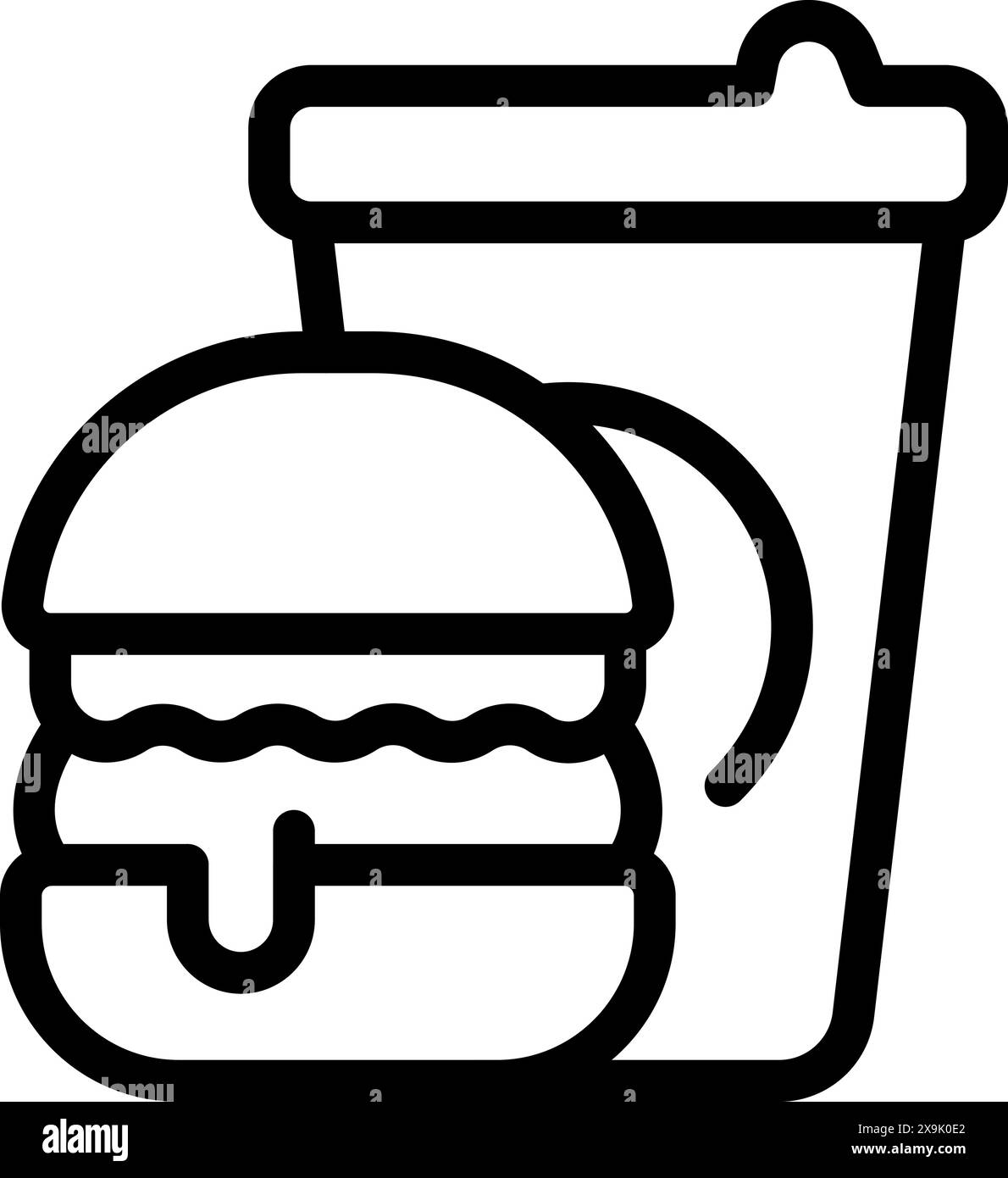 White hamburger combo symbol icon hi-res stock photography and images ...