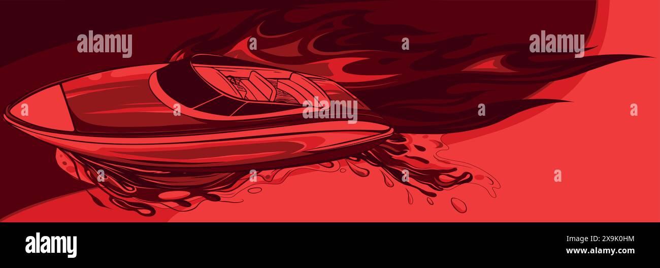 vector illustration of sea boat with flames Stock Vector Image & Art ...