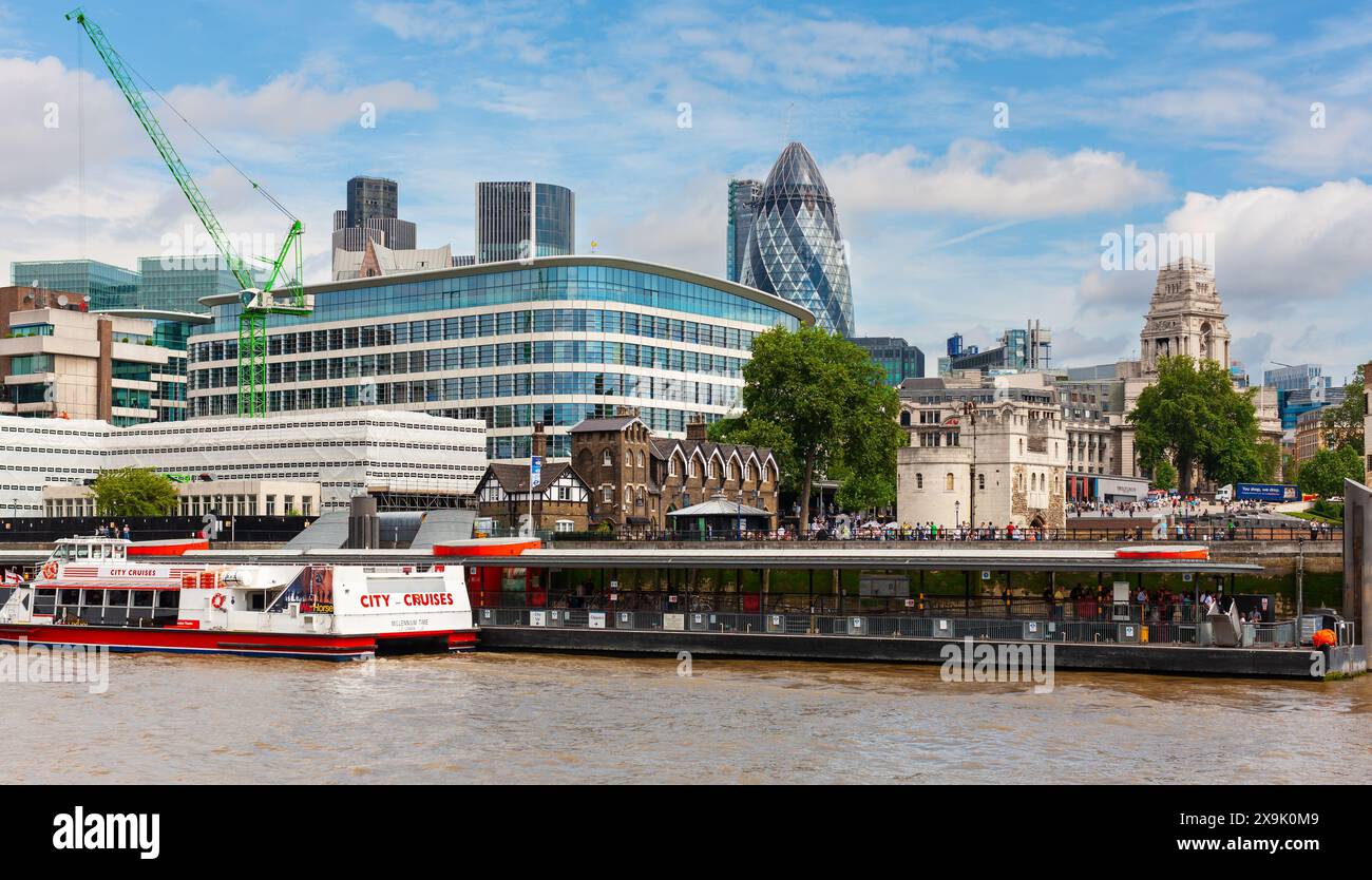 London, United Kingdom - July 2, 2010 : Tower Millennium Pier outside ...