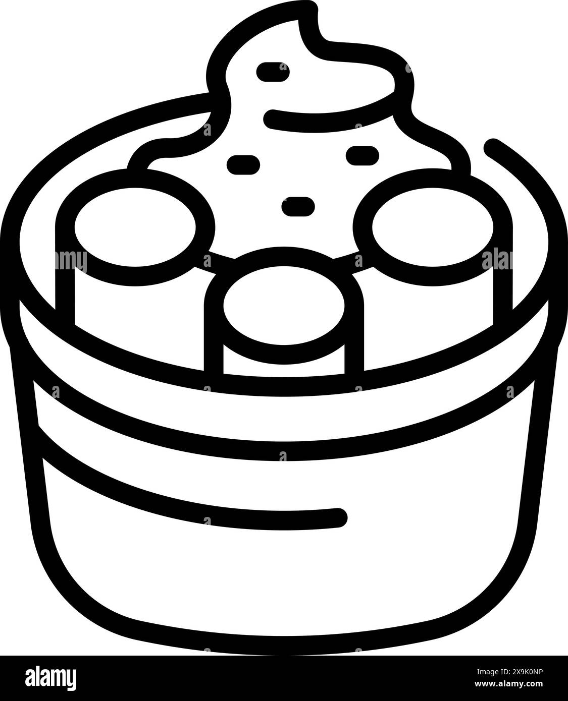 Simple black and white illustration of a bubble tea with topping Stock ...