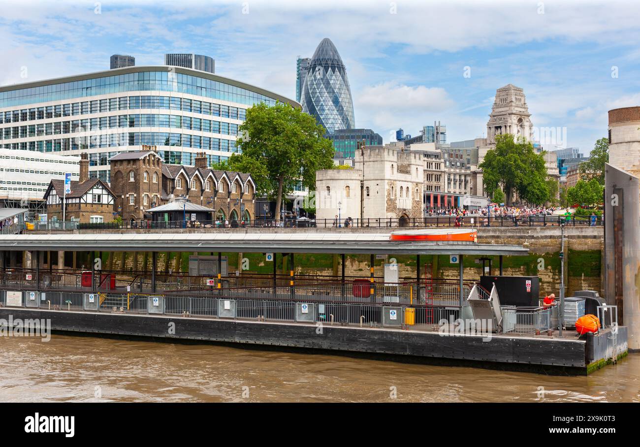 London, United Kingdom - July 2, 2010 : Tower Millennium Pier outside ...