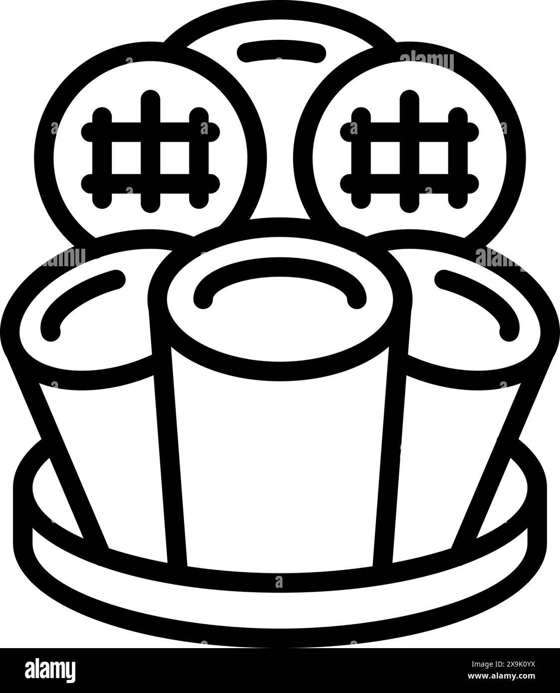 Simple black and white line art illustration of traditional dim sum ...