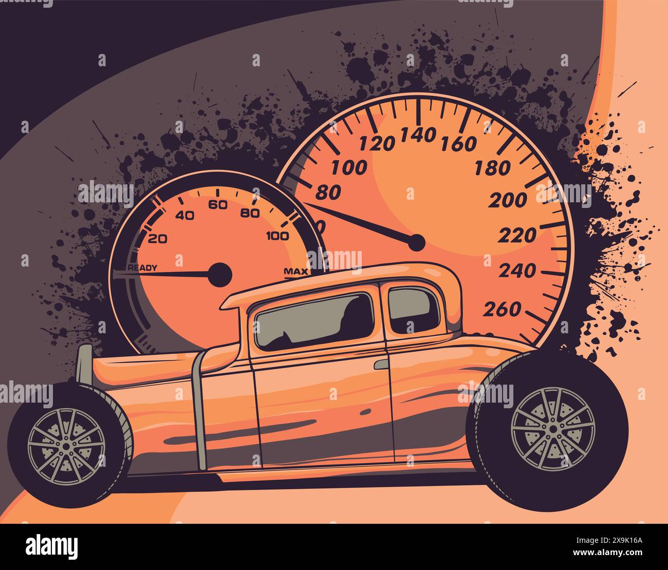 Vector Illustration Of American Hot Rod Car Stock Vector Image And Art Alamy