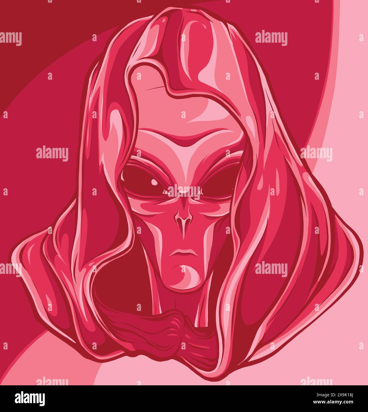 vector illustration of Alien hooded on white background Stock Vector ...