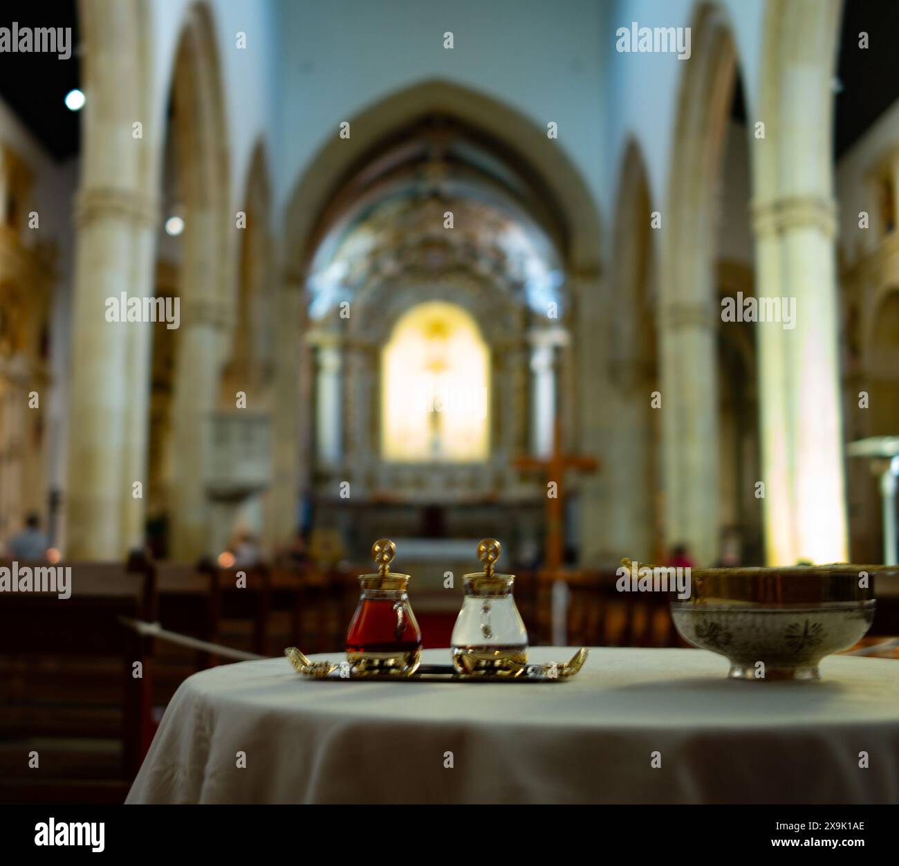 Church in Tomar, wine and bread, communion Stock Photo - Alamy
