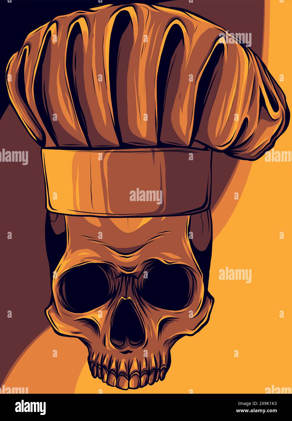 vector illustration of skull in chef hat Stock Vector Image & Art - Alamy