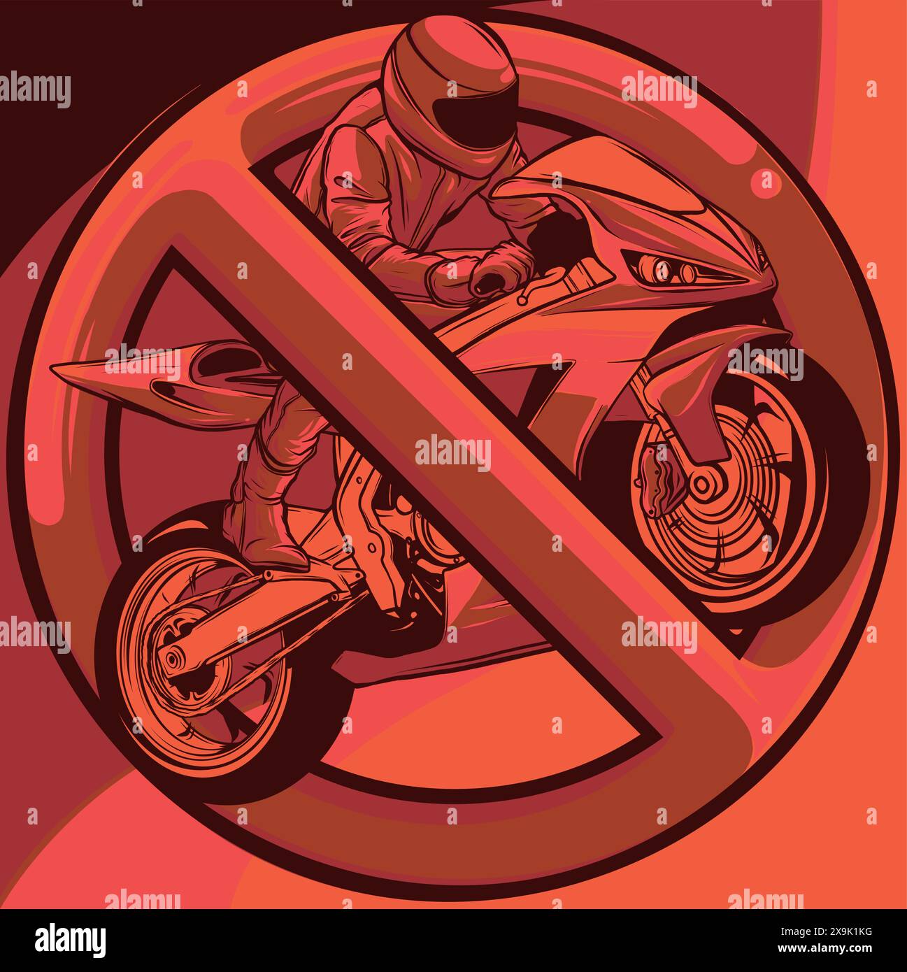 vector illustration of Motorcycle prohibition sign design Stock Vector ...
