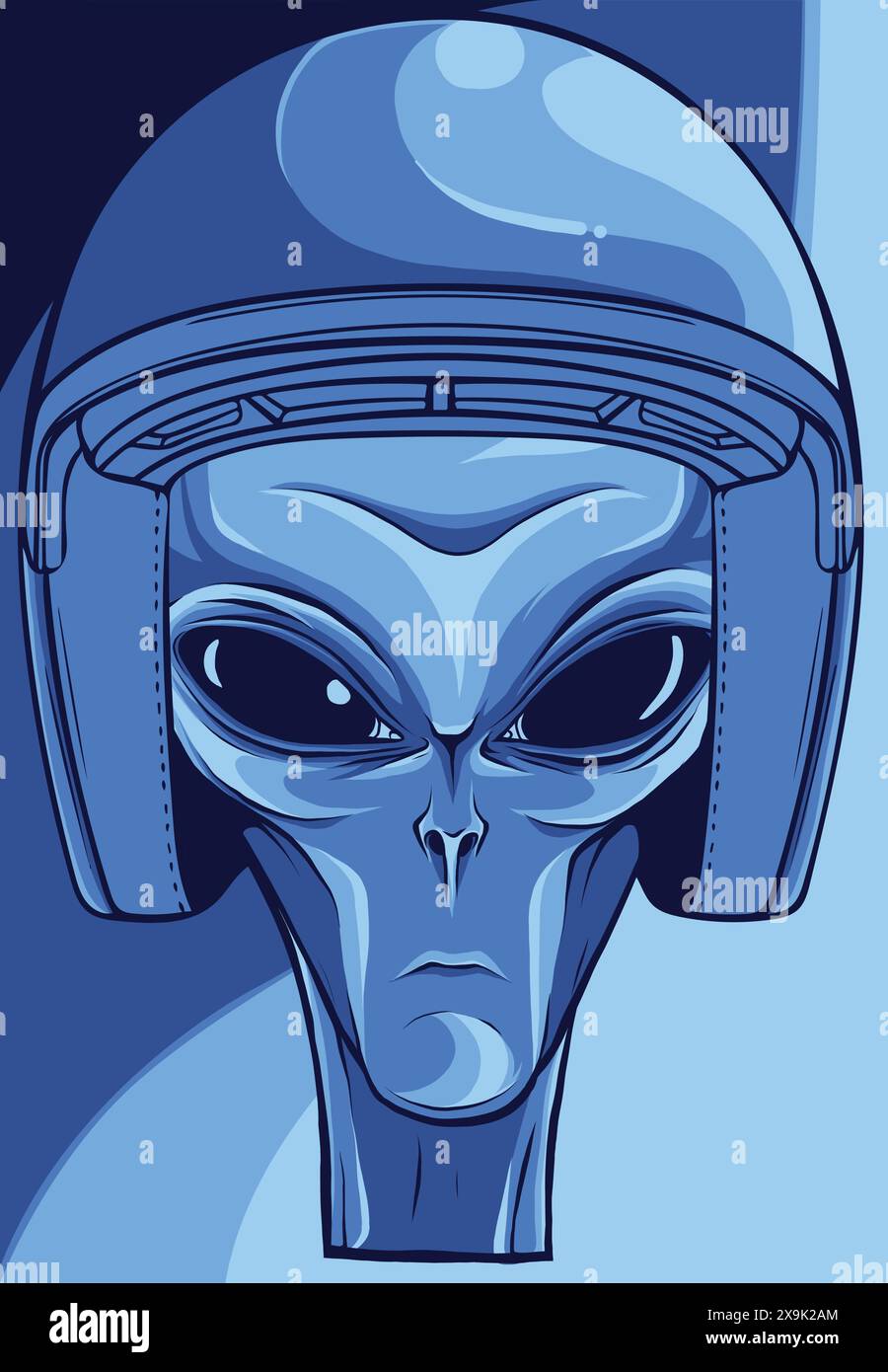 vector illustration of alien head with helmet Stock Vector Image & Art ...