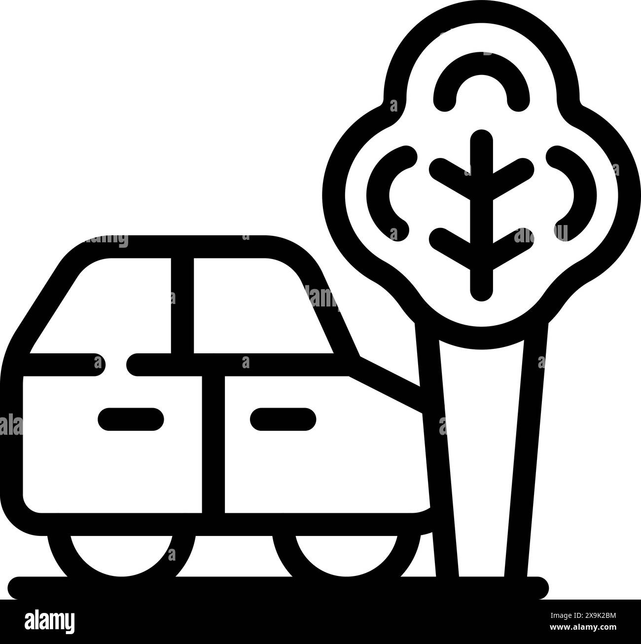 Ecofriendly transportation concept icon with environmentally ...