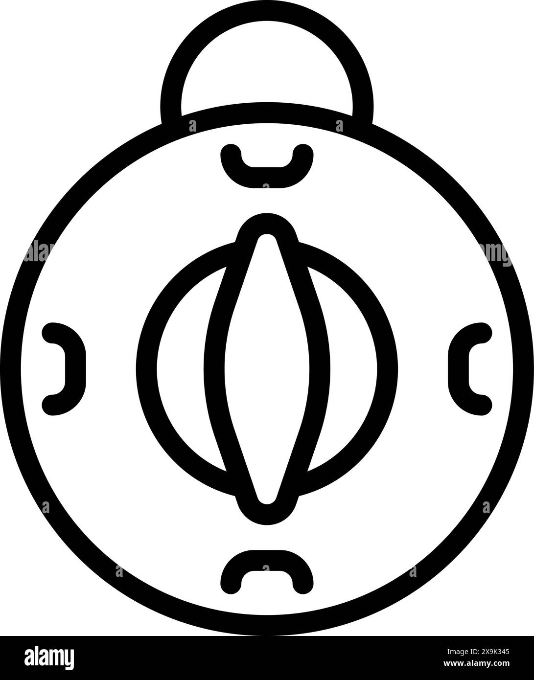 Simple line drawing of a compass in black and white, ideal for logos or ...