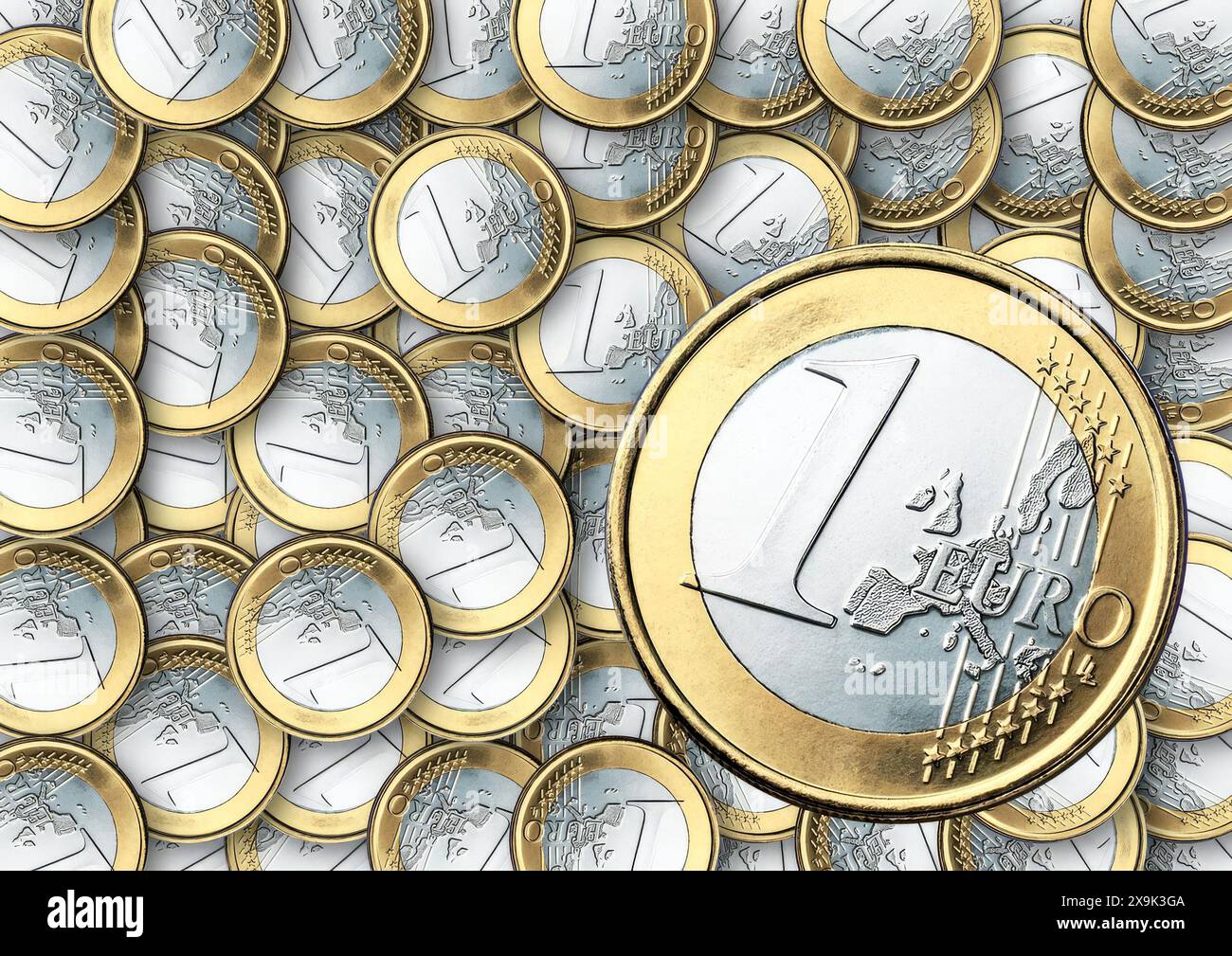 group of one euro coins Stock Photo - Alamy
