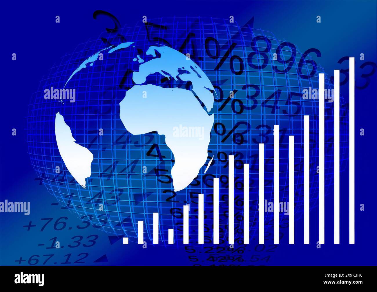 Global economy, graph and chart Stock Photo - Alamy