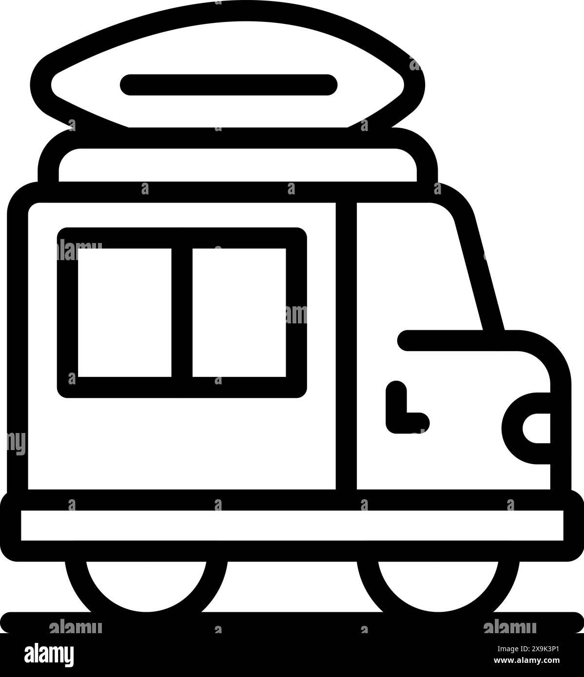 Black and white line art of a camper van, ideal for travelthemed ...