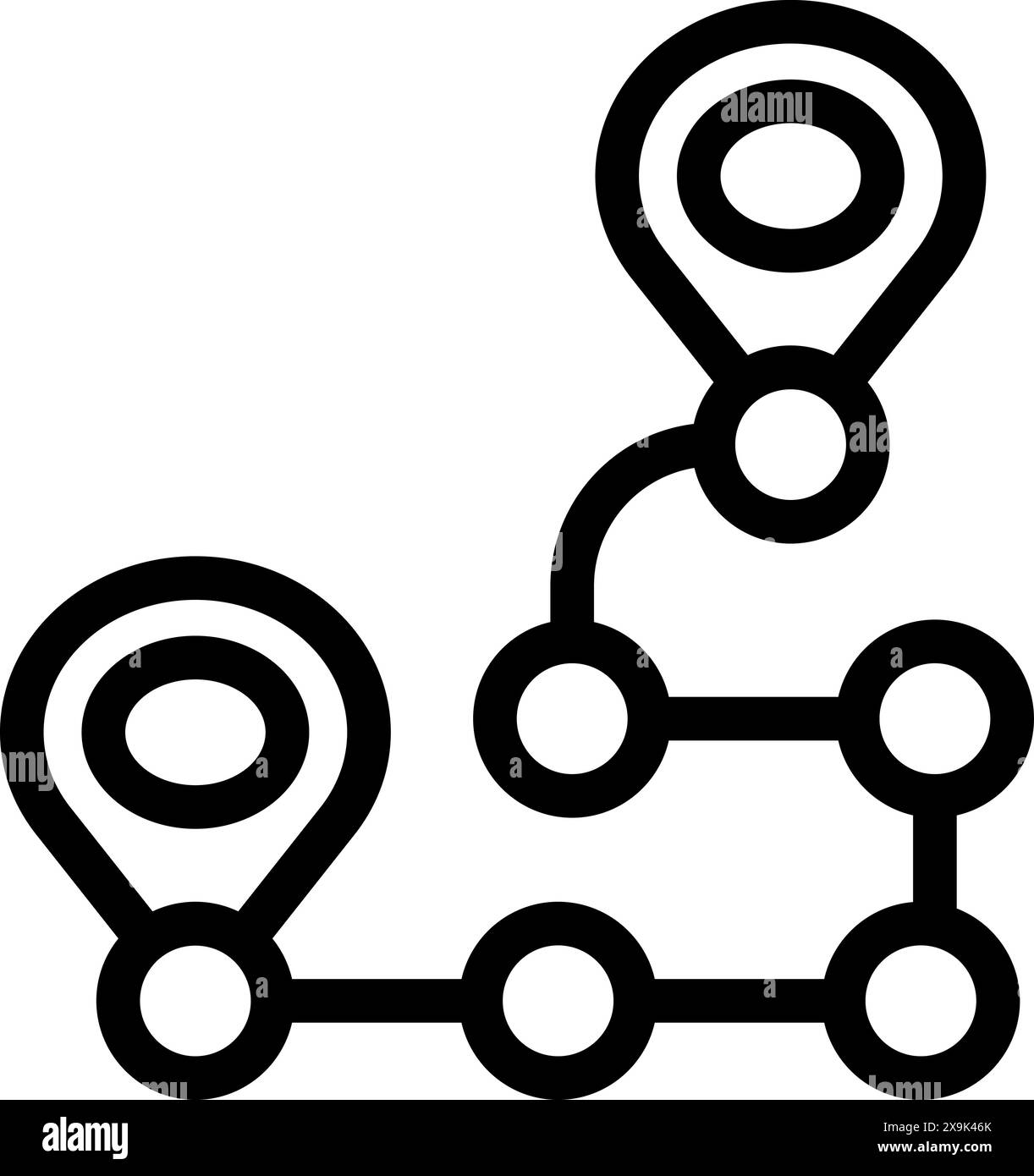 Digital route planning Cut Out Stock Images & Pictures - Alamy