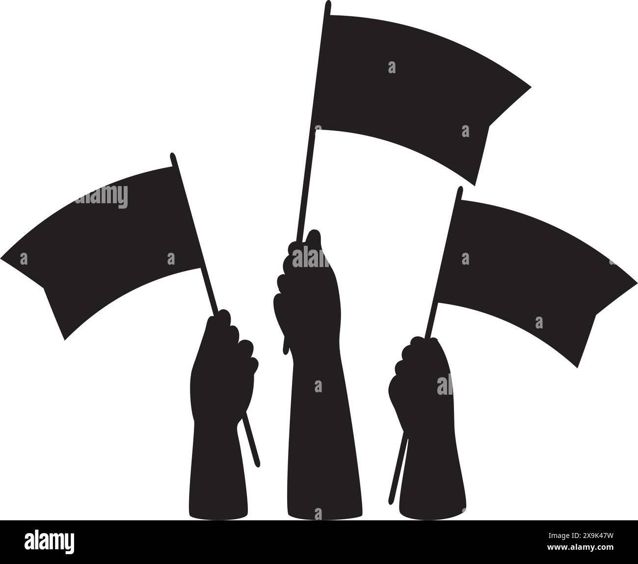 Black protest flags Stock Vector Images - Alamy