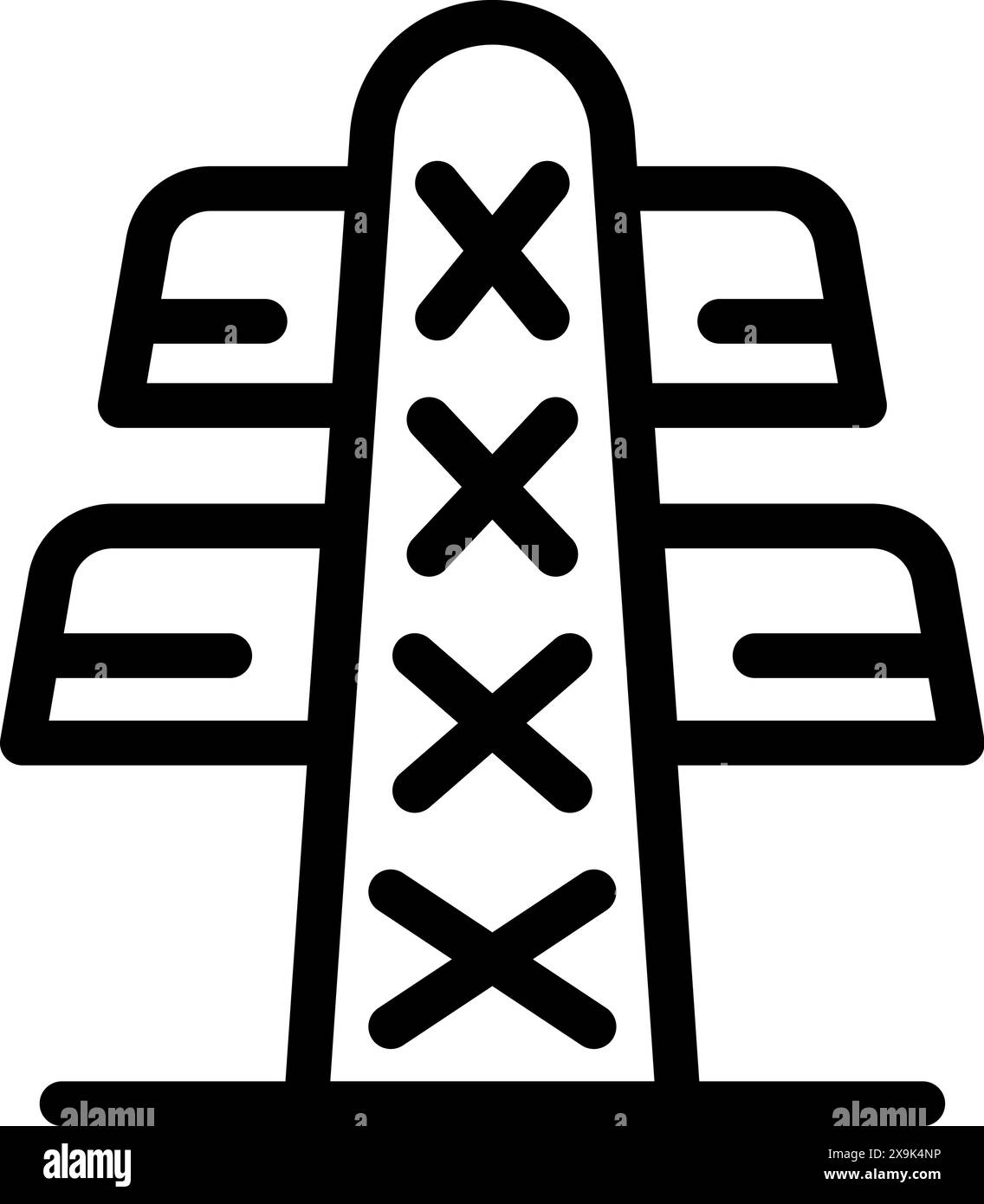 Simplified line art icon of a multidirectional sign, perfect for ...