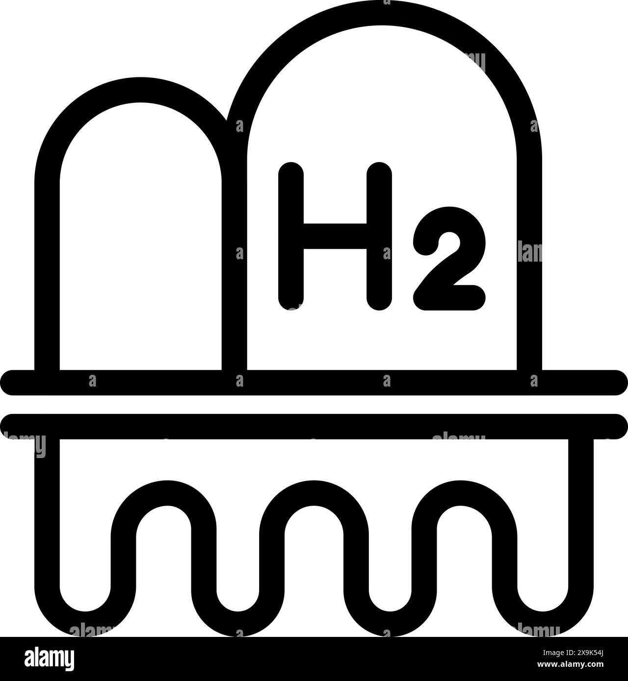 Hydrogen icon vector illustration with minimalist black and white line ...