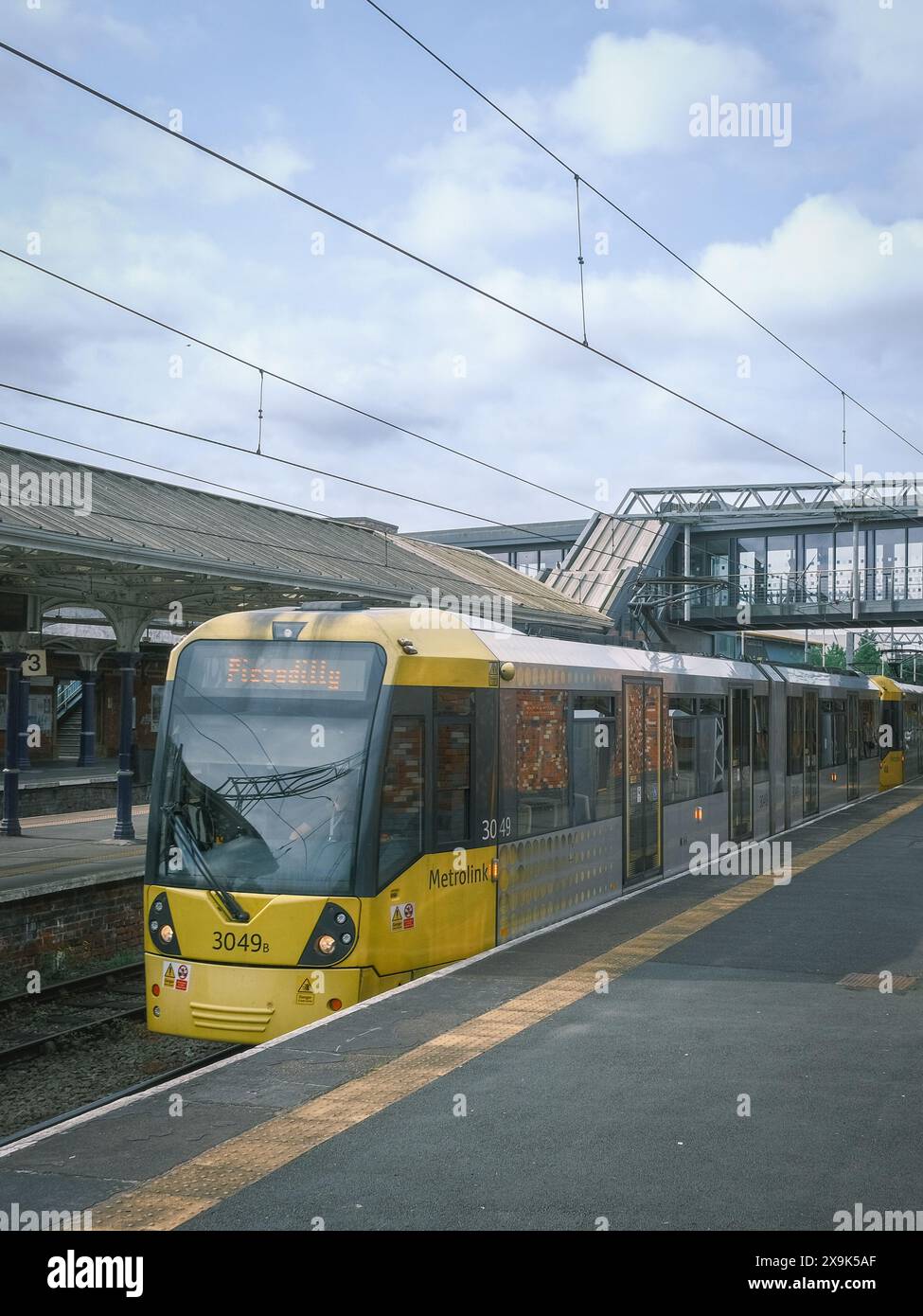 Bee Network Metrolink tram to Manchester Piccadilly as seen at ...