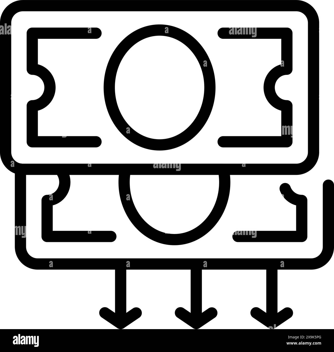 Simplified graphic of a currency note in black and white Stock Vector ...