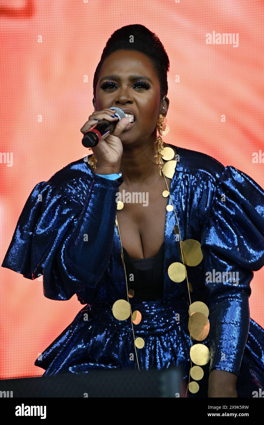 Brockwell Park, London, England. 1st June 2024: Michelle Gayle performs ...