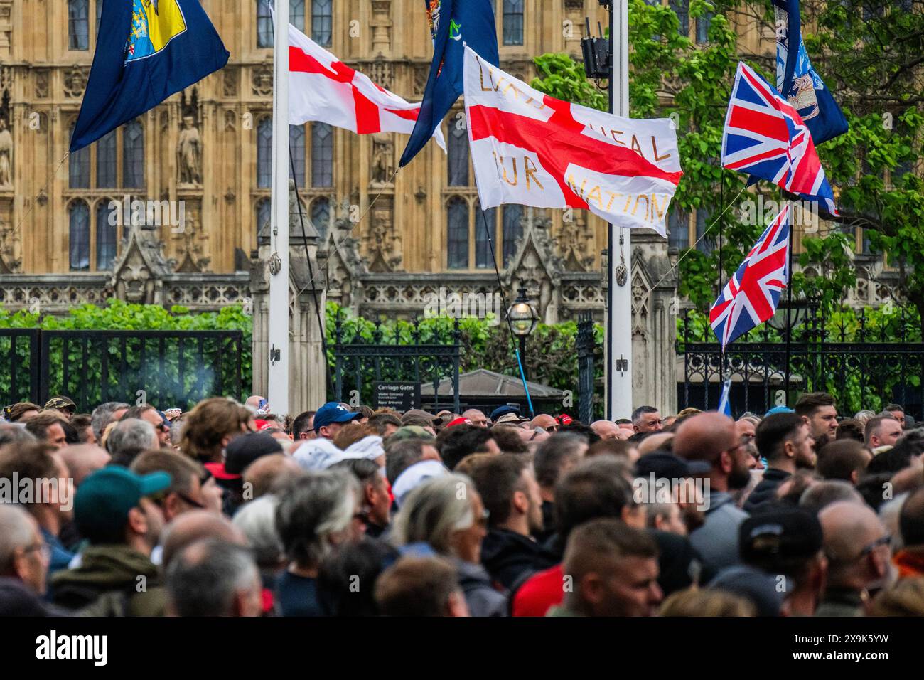 London, UK. 1 Jun 2024. A rally in Parliament square with a mix of ...