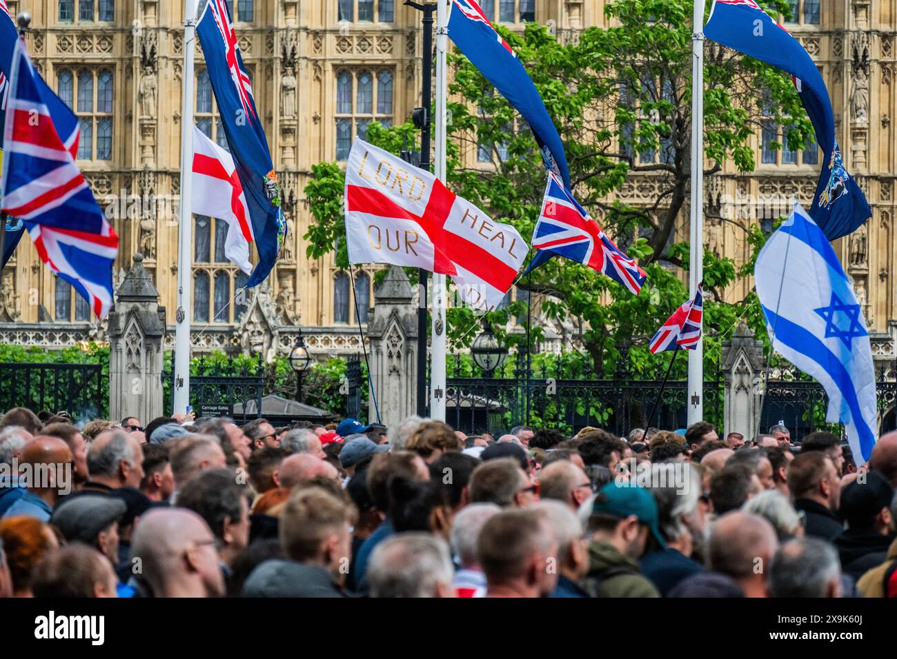 London, UK. 1 Jun 2024. A rally in Parliament square with a mix of ...