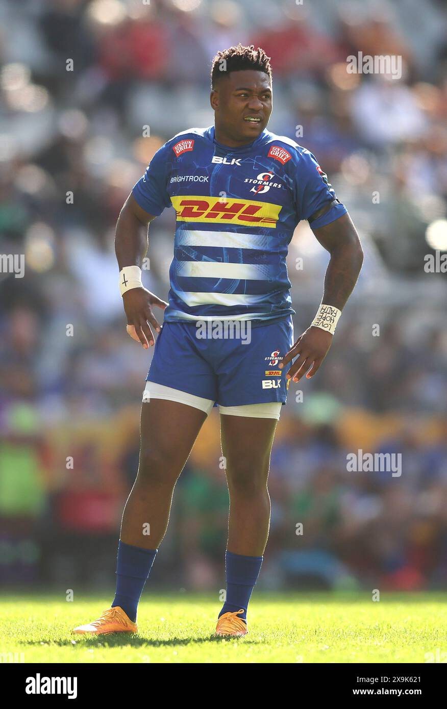 CAPE TOWN, SOUTH AFRICA - JUNE 01: Wandisile Simelane of DHL Stormers ...