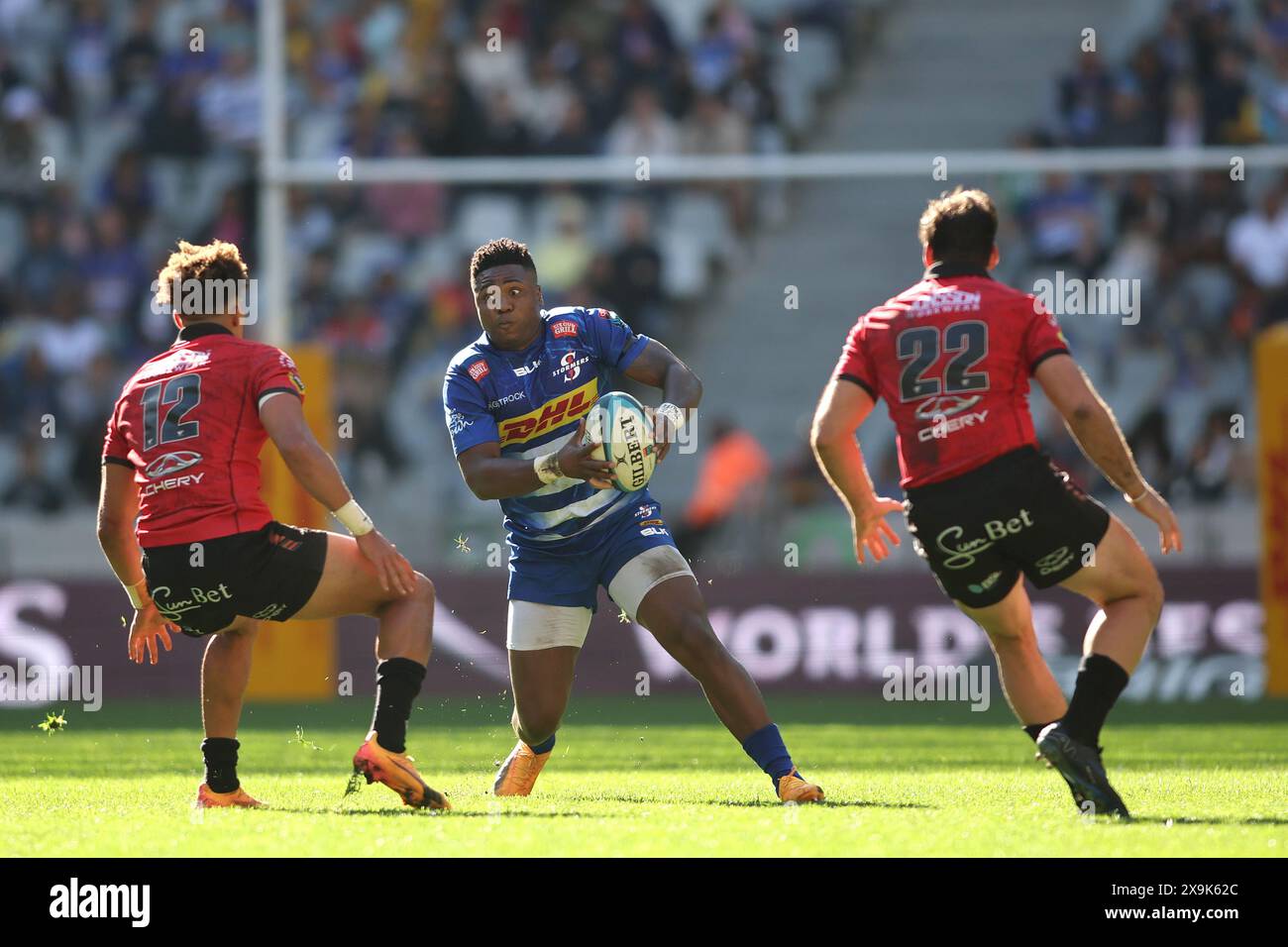 CAPE TOWN, SOUTH AFRICA - JUNE 01: Wandisile Simelane of DHL Stormers ...