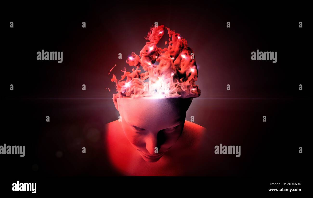 Face seen from above. Memory lapses. Brain degenerative diseases ...