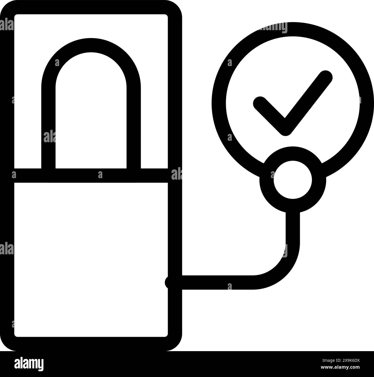 Vector Icon Of A Sphygmomanometer With A Positive Check Mark Symbolizing Health Check Success