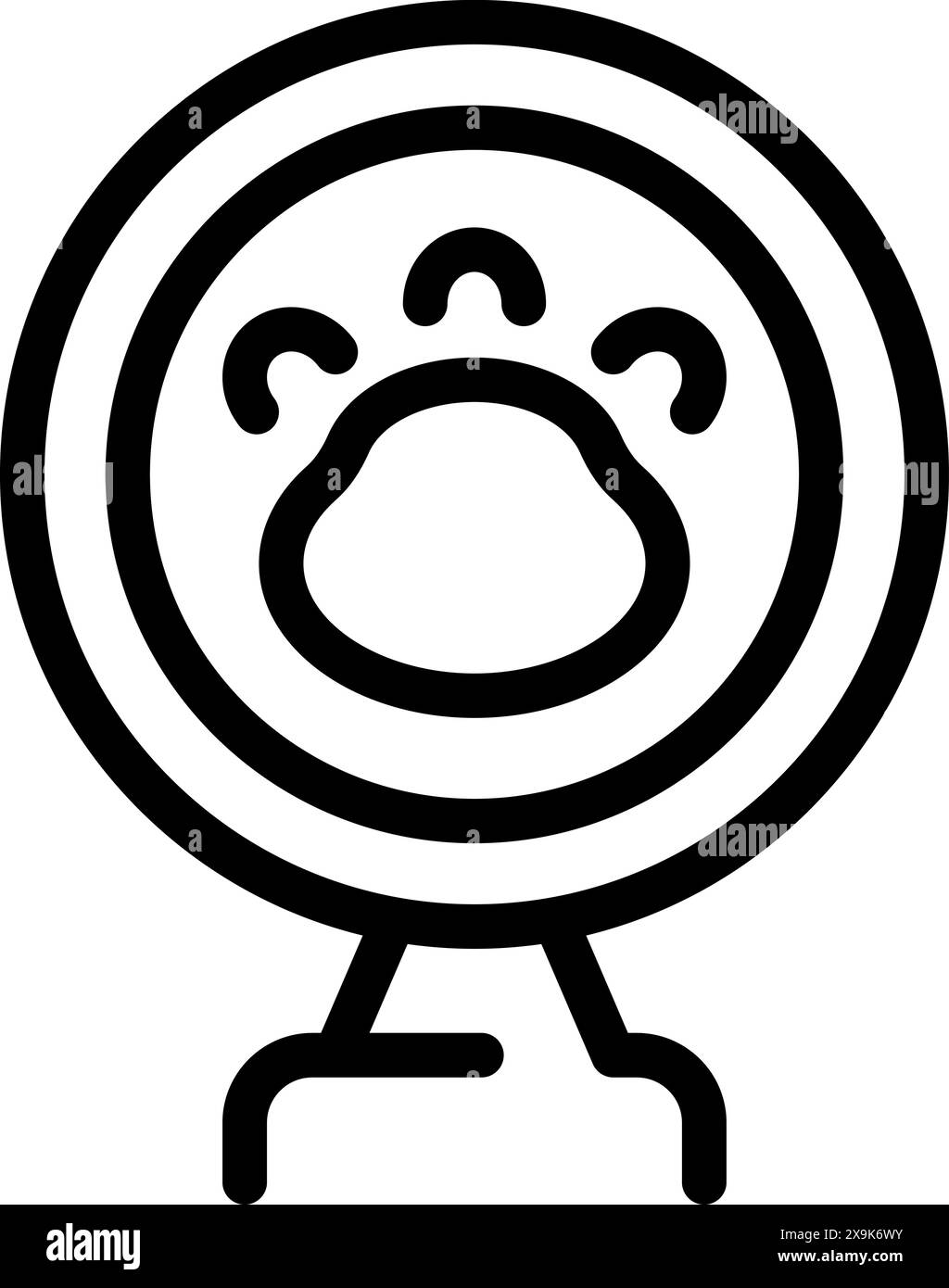 Simple black outline vector illustration of a target icon, representing ...