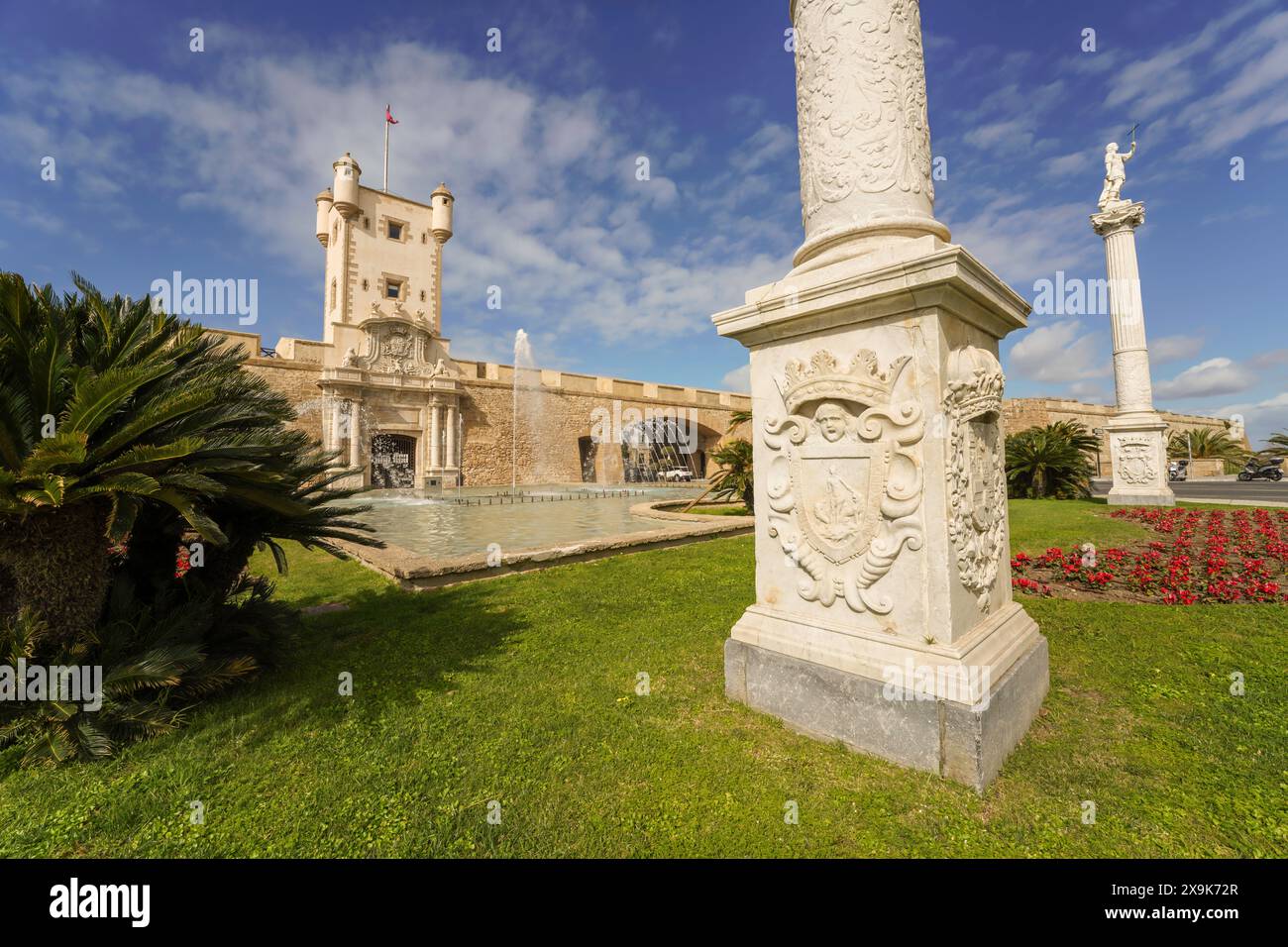 Cadiz cityscape of Constitution Square, called Plaza de la Constitución ...