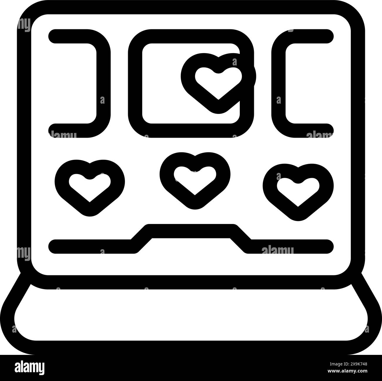 Virtual heart symbols Black and White Stock Photos & Images - Alamy