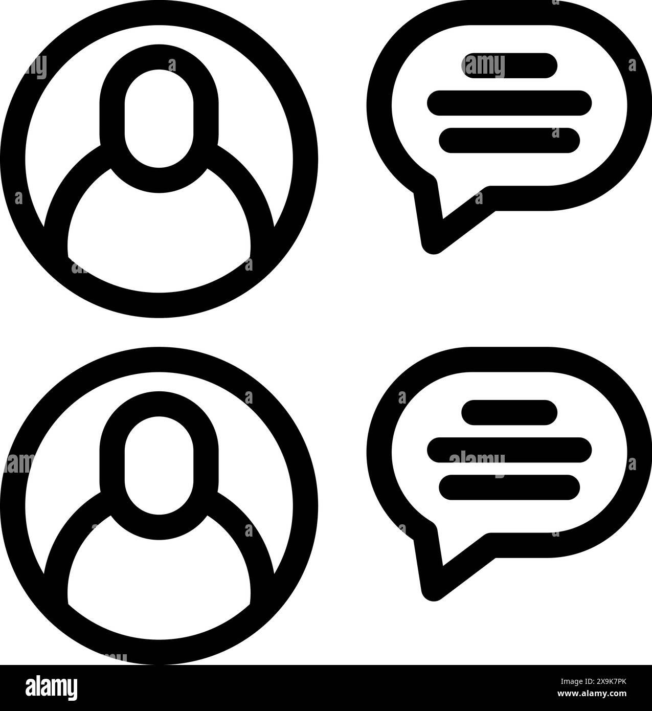 Dialogue bubbles and chat avatars profile Stock Vector Images - Alamy