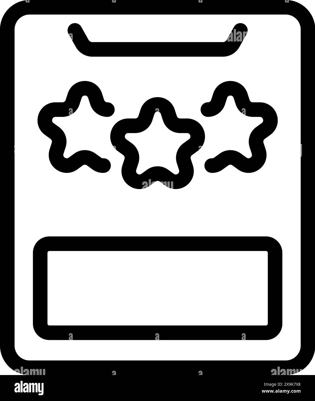 Black outline icon of a clipboard with star ratings, isolated on white ...