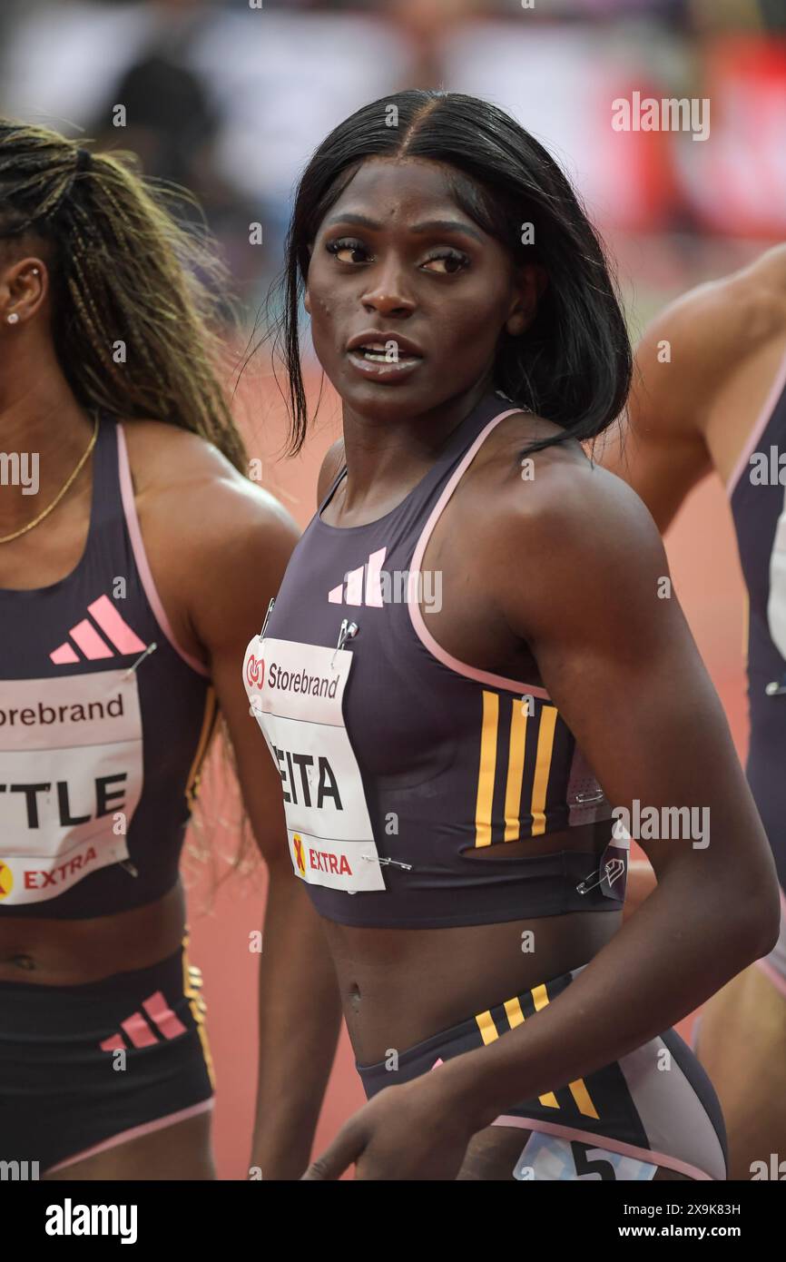 Daryl Neita of Great Britain competing in the women’s 200m at the Wanda ...