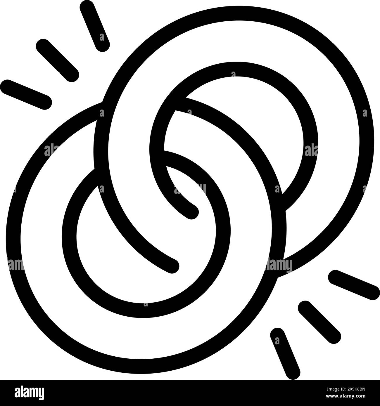 Black And White Line Art Of An Abstract Interlocking Infinity Knot