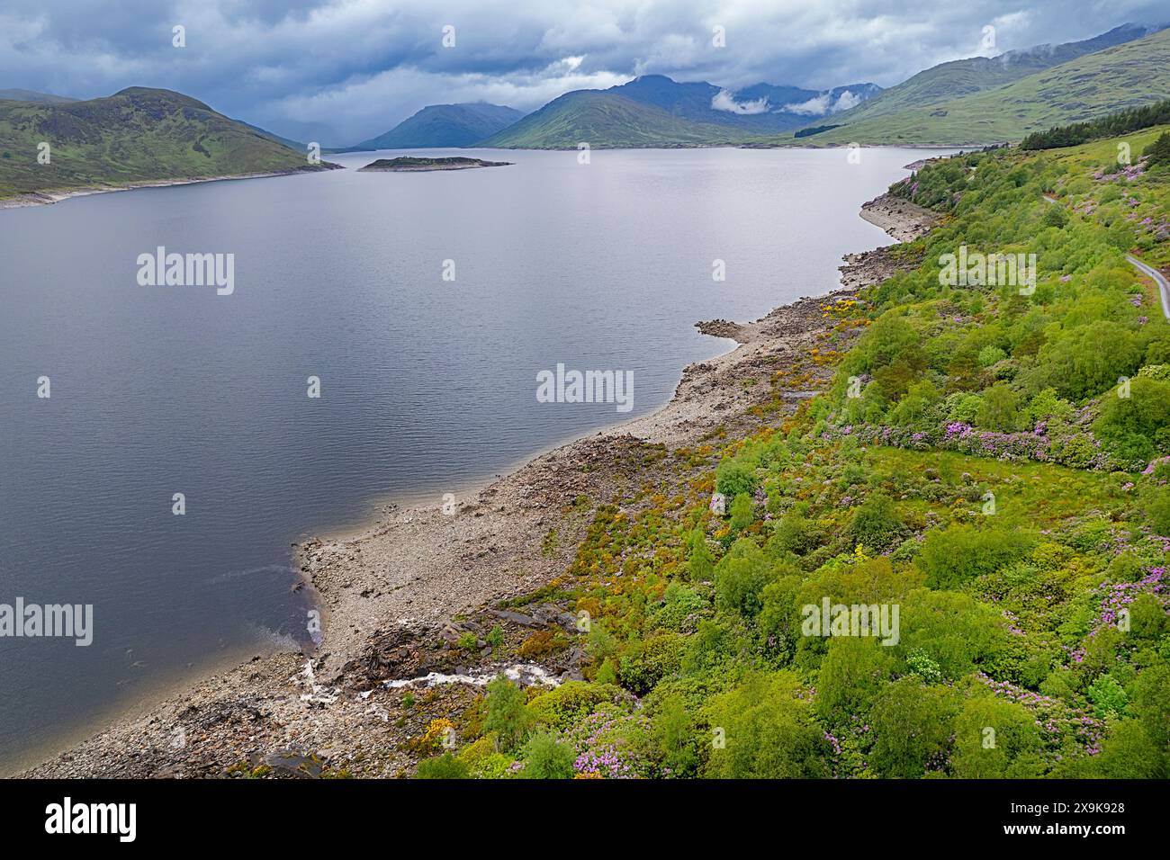 Kinloch Hourn Scotland Loch Quoich mountains and the road through ...