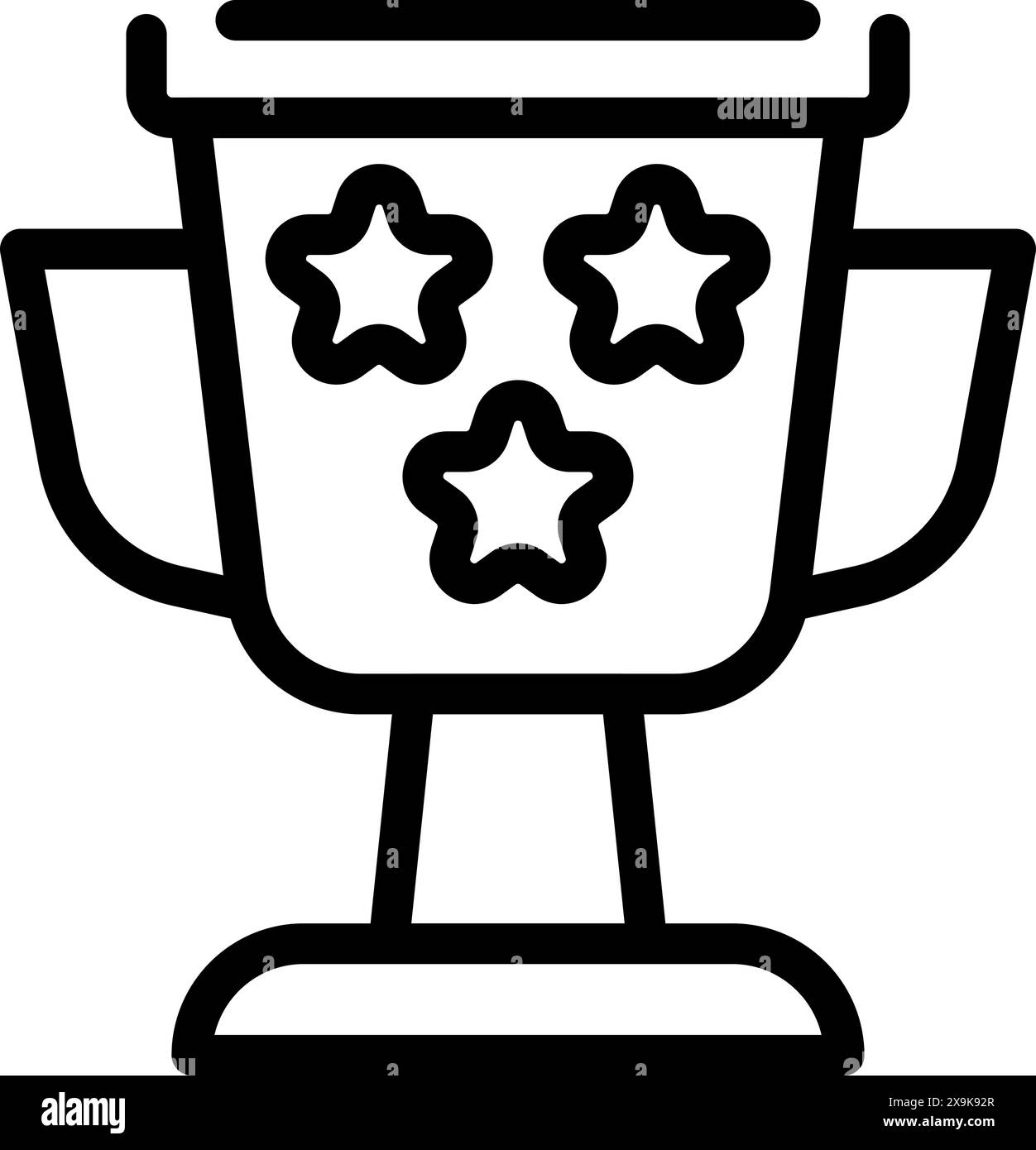 Minimalistic black and white star award trophy icon illustration ...