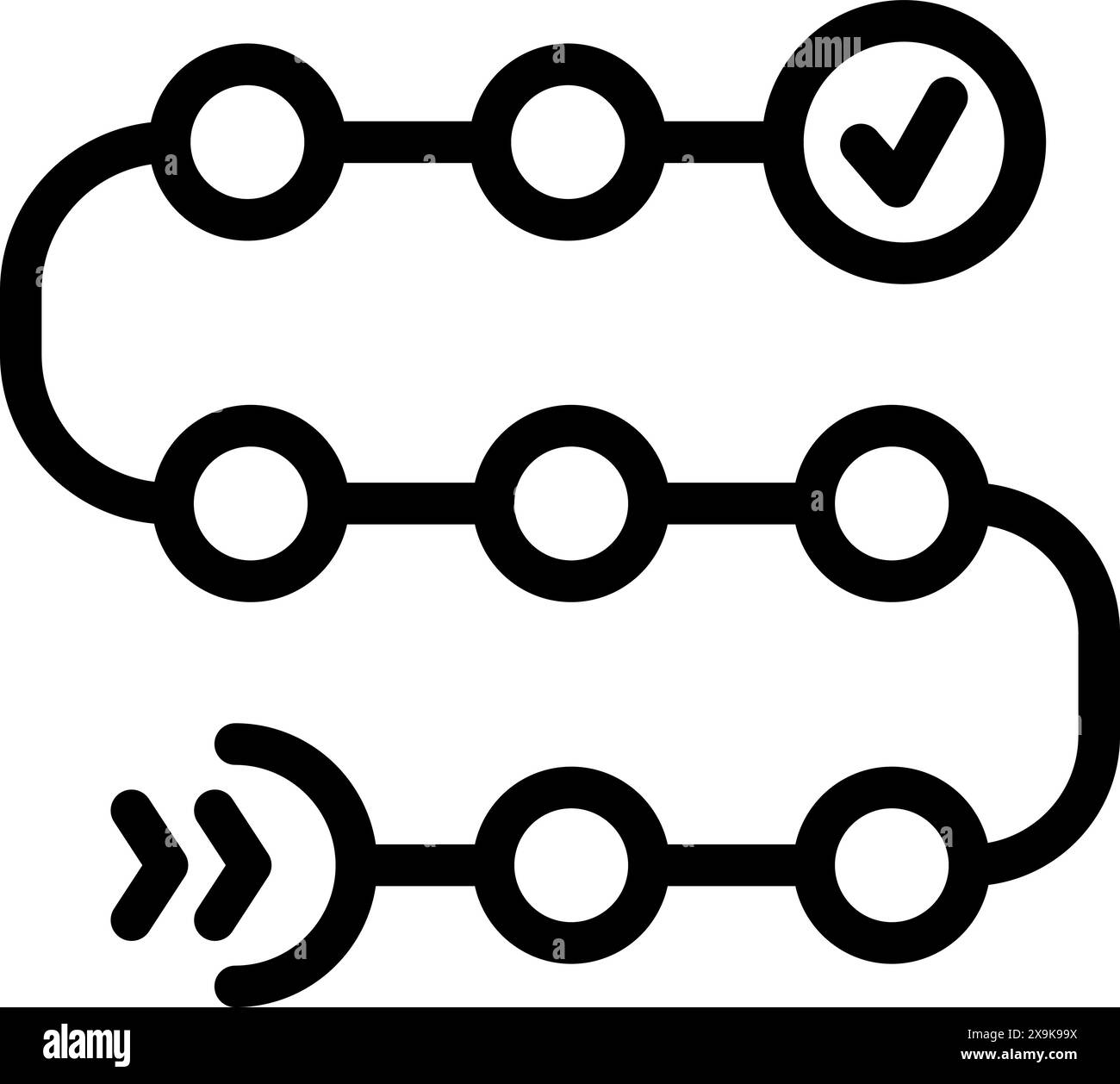 Efficient workflow management concept with checkmark icon in vector ...