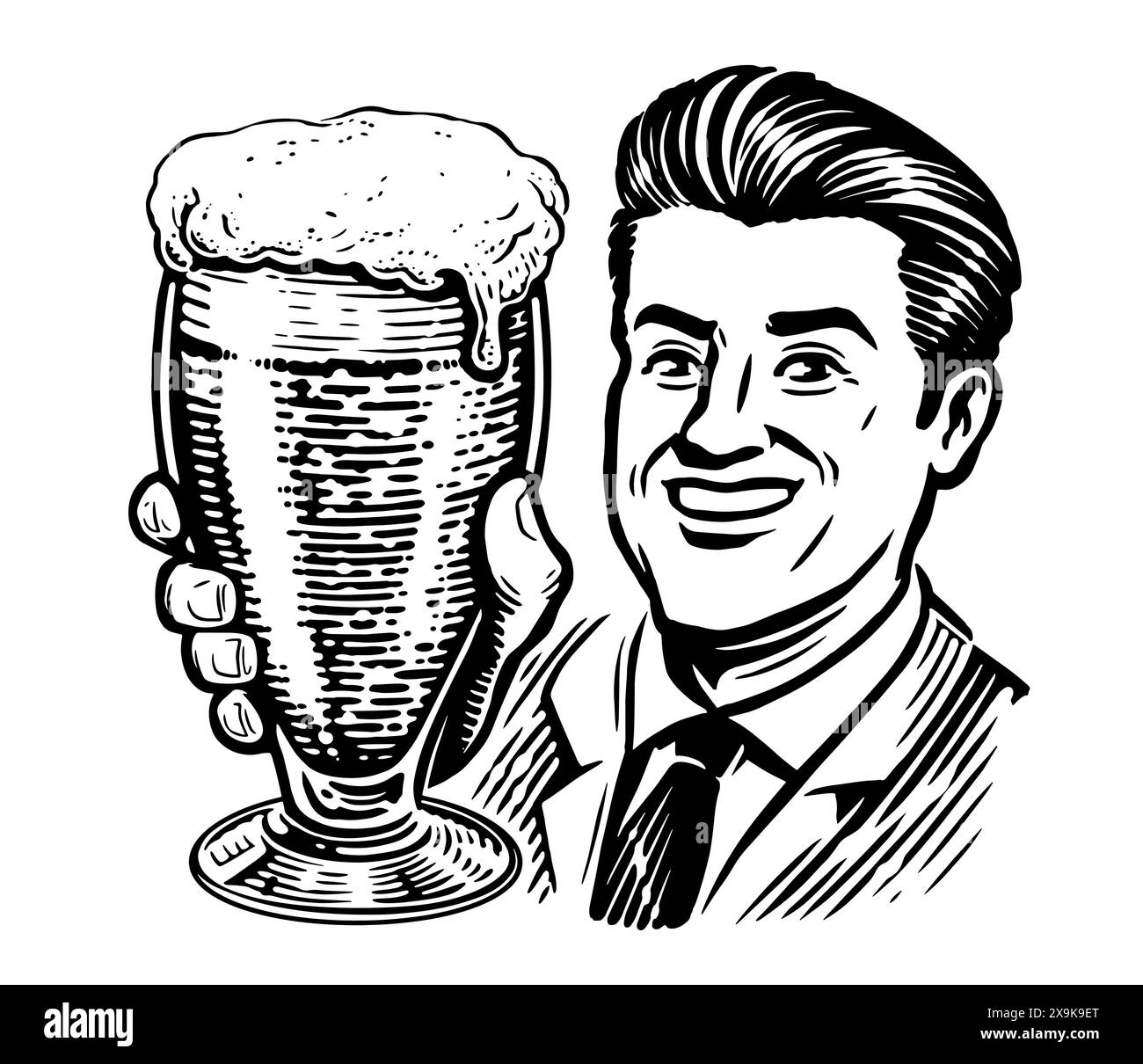 Joyful middle aged man in suit or businessman posing with lager foamy ... Joyful middle aged man in suit or businessman posing with lager foamy ...