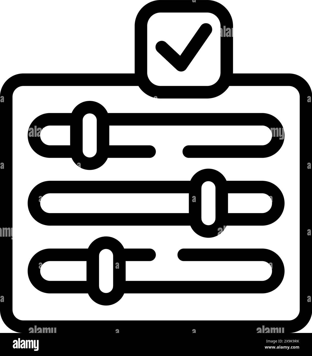 Simple outlined icon depicting a checklist with checkmark symbolizing ...