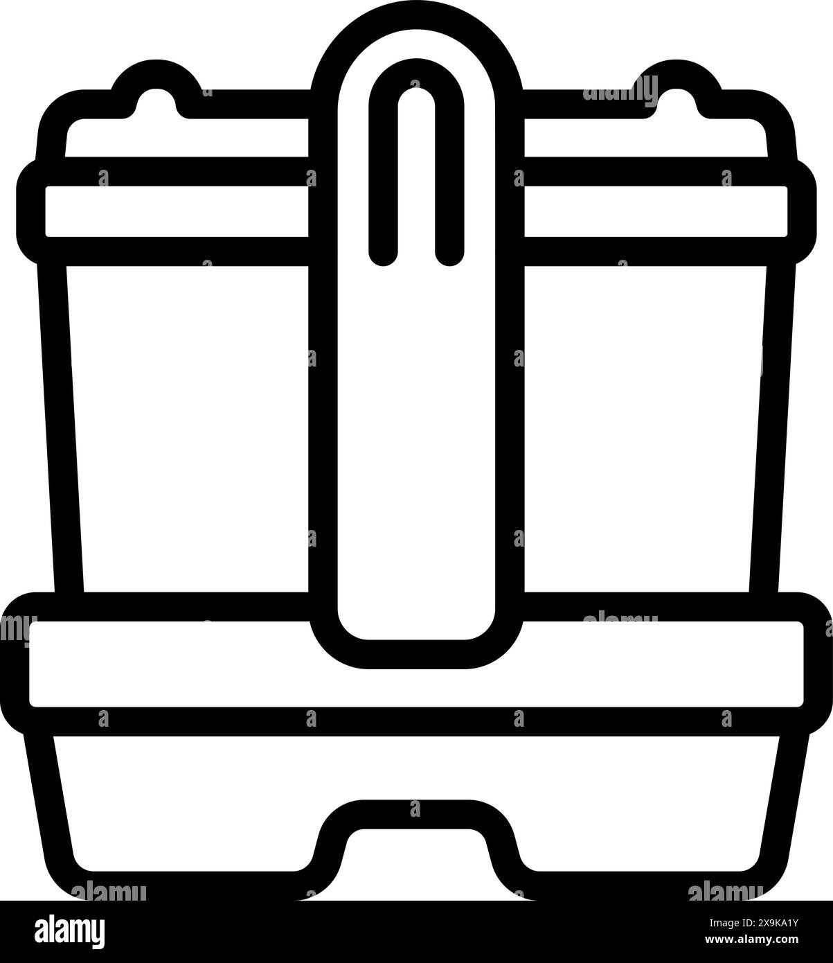 Digital illustration of dualsection recycling bins for waste management ...