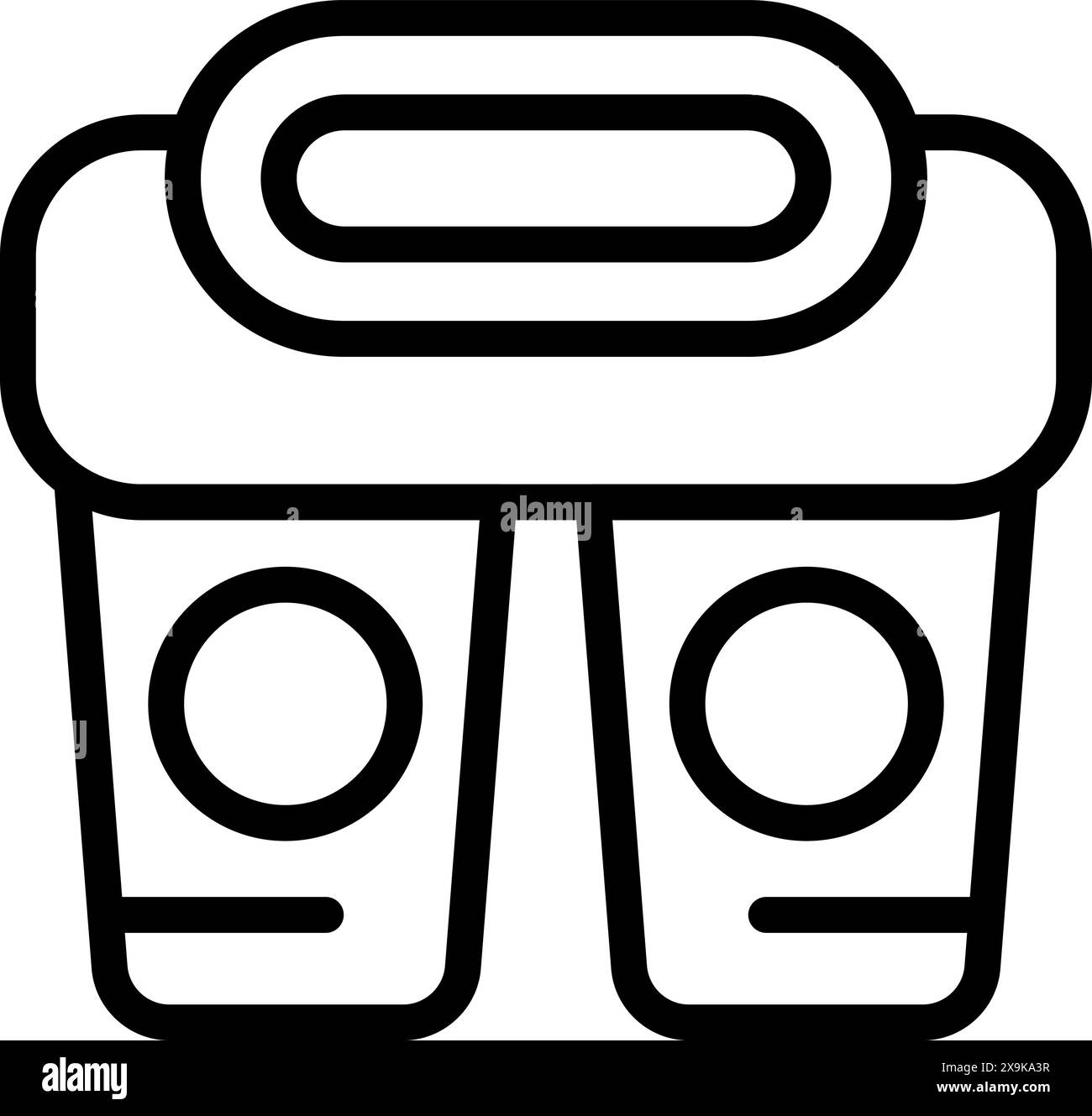 Binoculars line art illustration with black and white vector design for ...