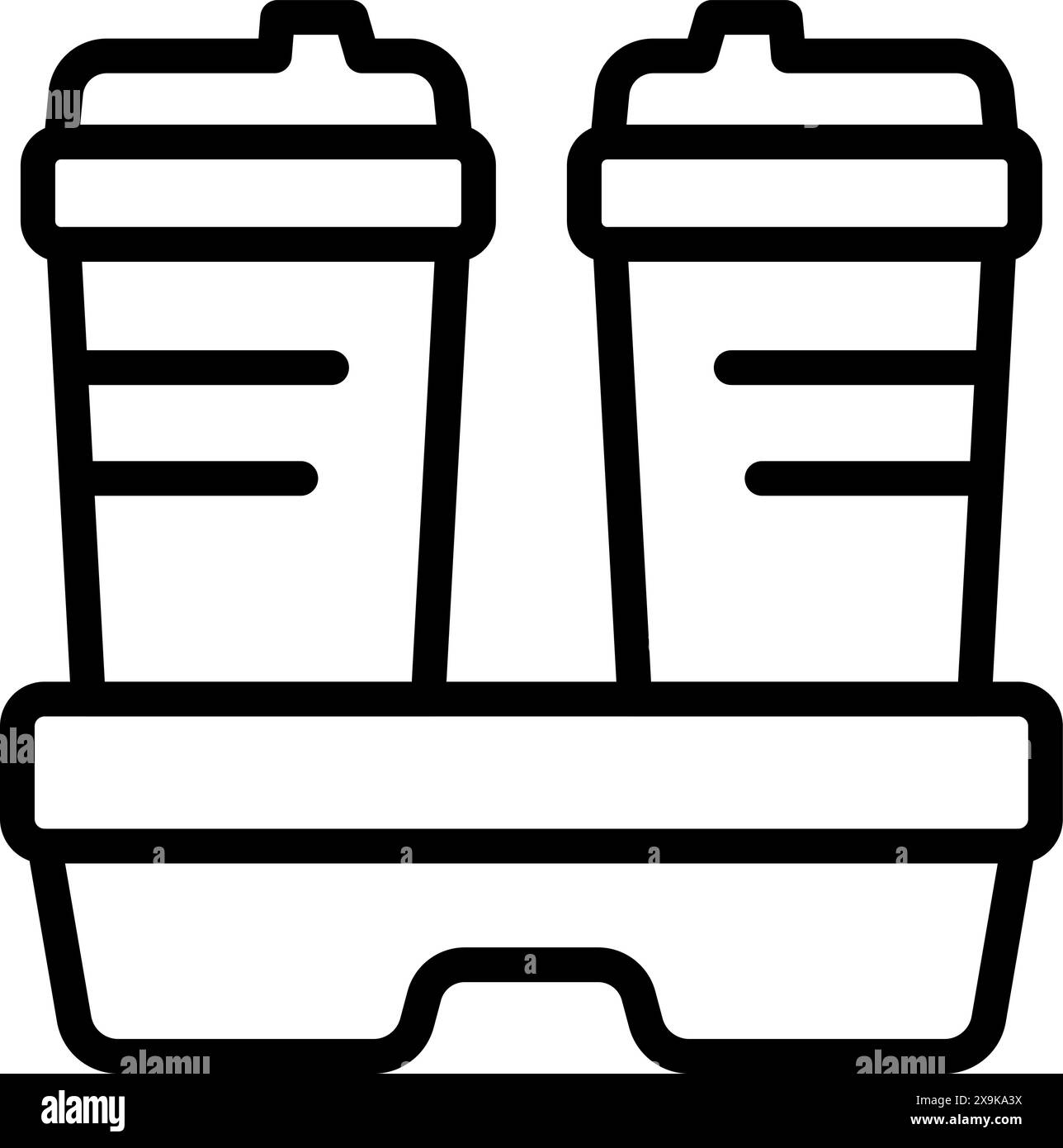 Simplified vector of two togo coffee cups in a carrier, perfect for ...