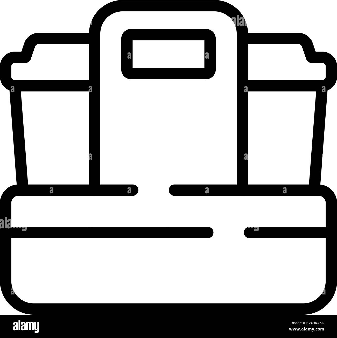 Vector illustration of a black and white cooler box icon, suitable for ...