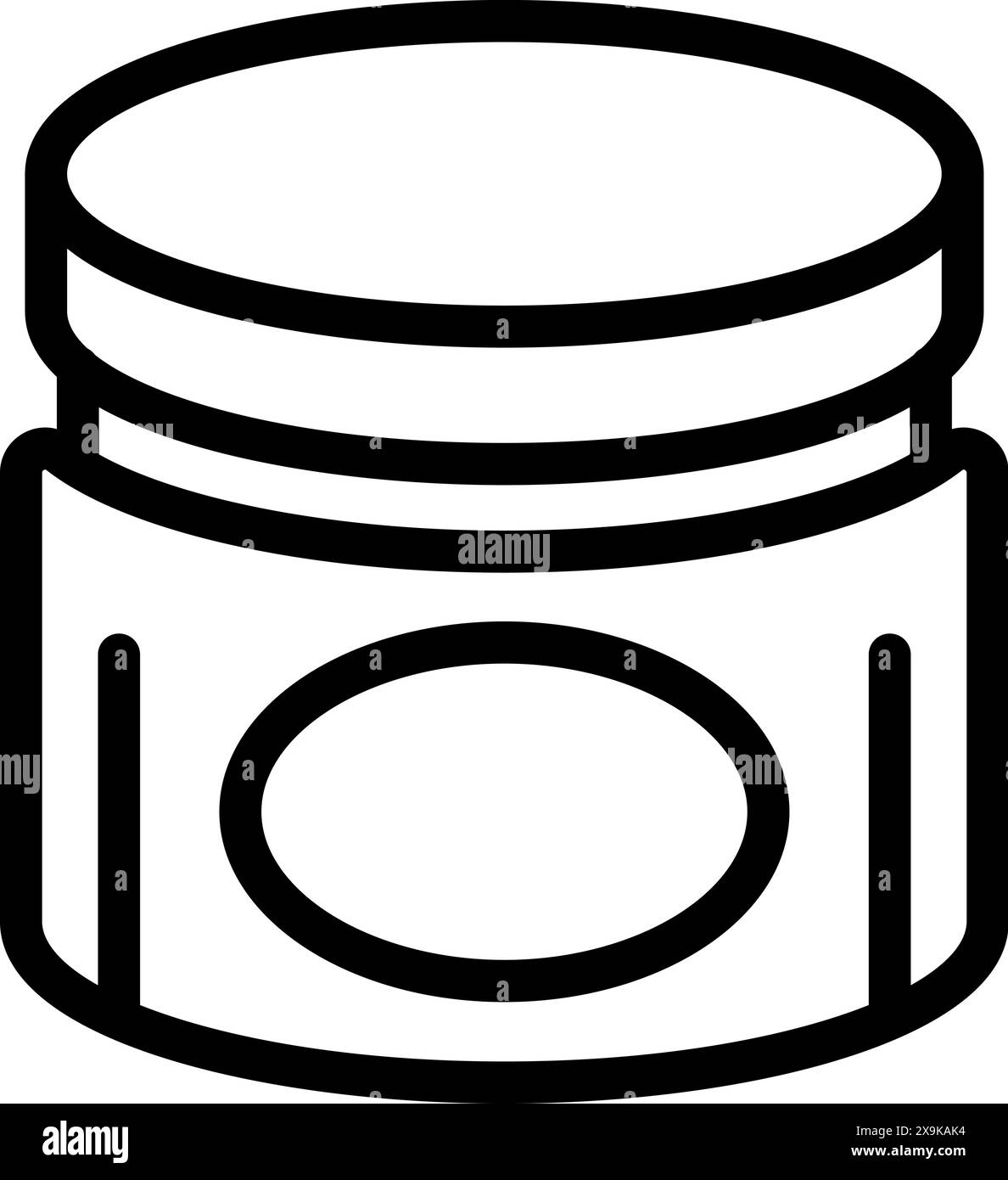 Simple black line illustration of a cosmetic cream container Stock ...